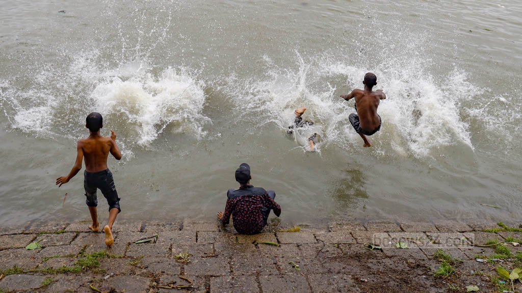 Dipping in a fresh Buriganga