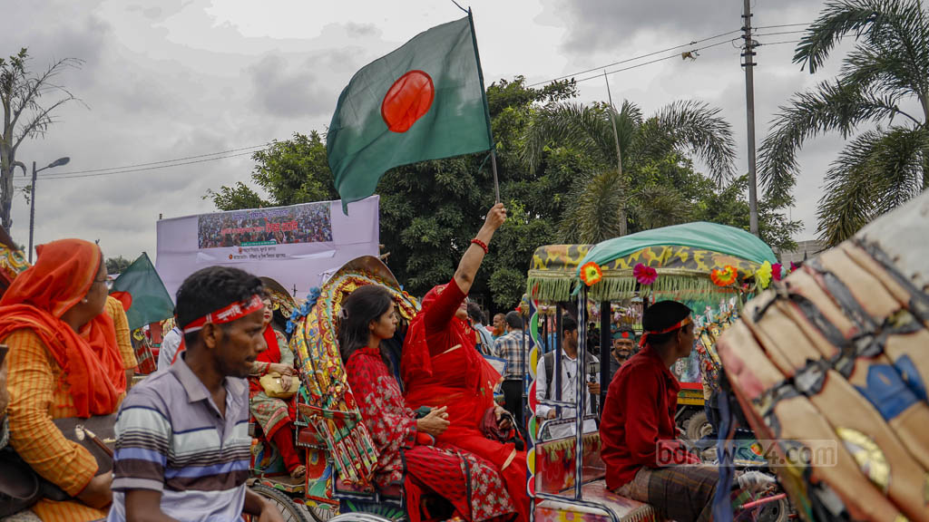 Rickshaw rally commemorating the July Uprising