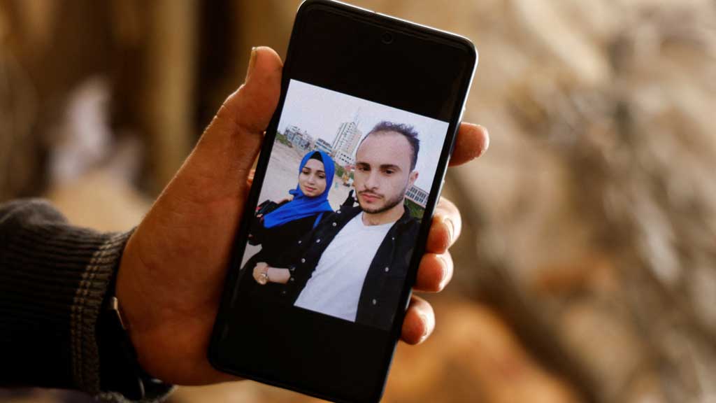 Young Gaza man mourns fiancee killed in Israeli strikes