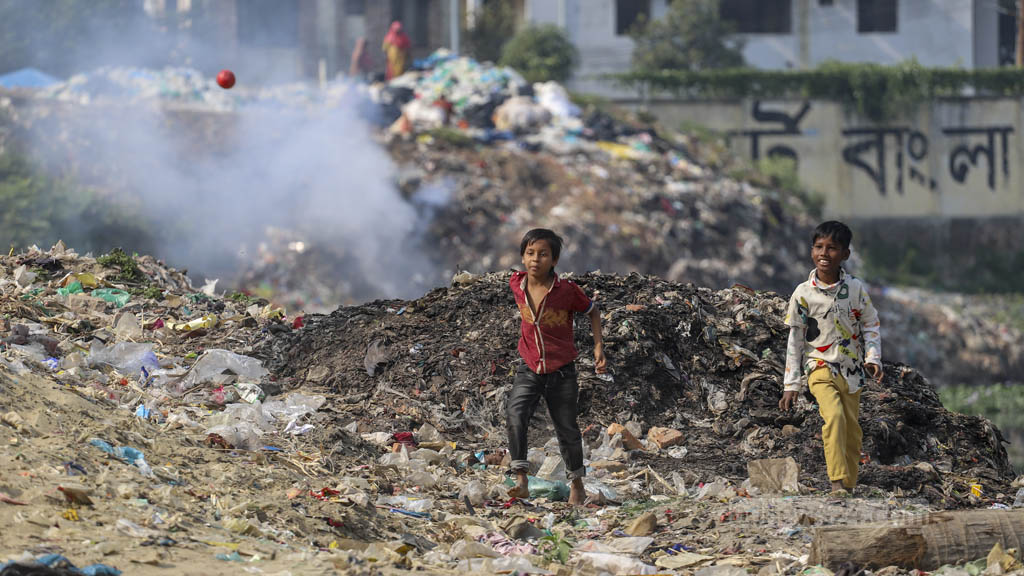 Toxic fumes from burning plastic engulf Dhaka