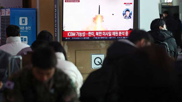 North Korea fires ICBM-class missile after condemning 'war' moves