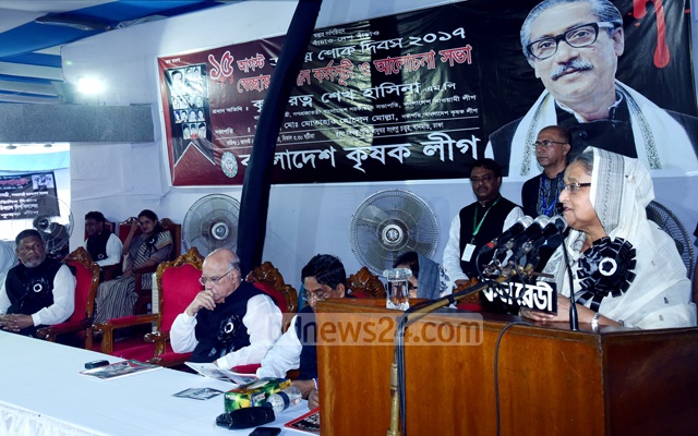 Hasina says closest people who frequented their house killed Bangabandhu
