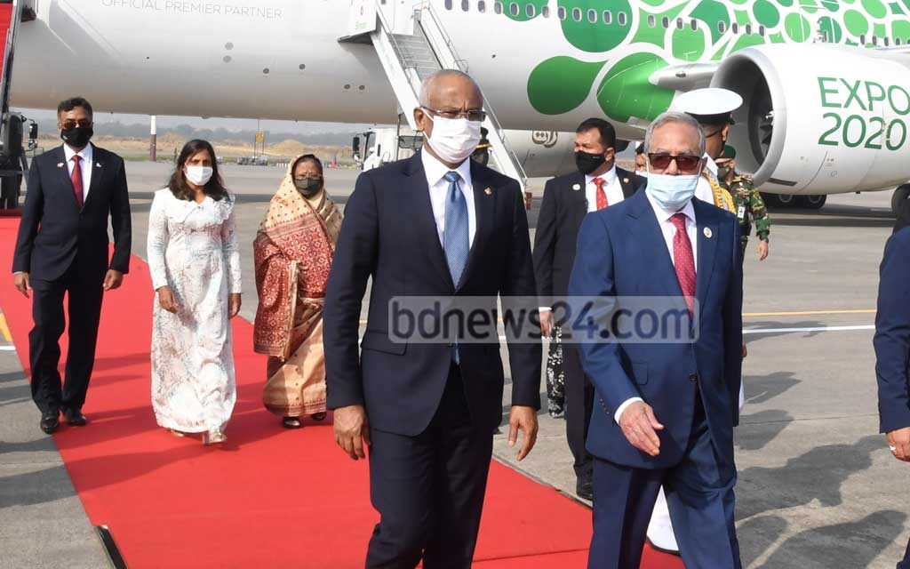 Maldives President Solih arrives in Dhaka to join celebrations of ...