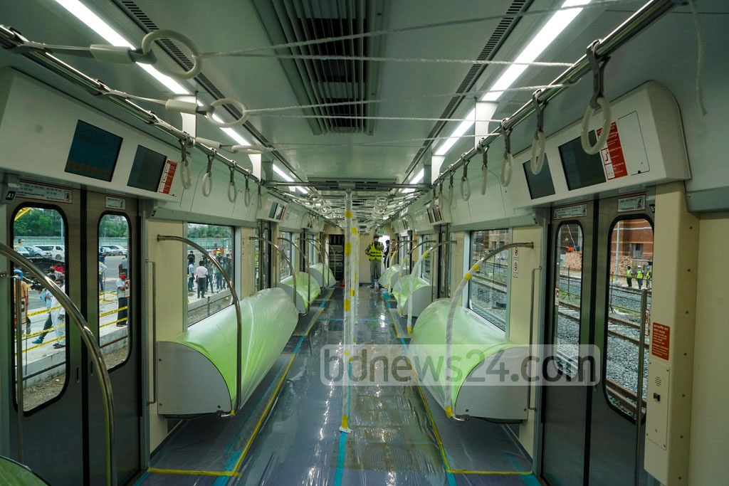 The Dhaka Metrorail coaches inside out