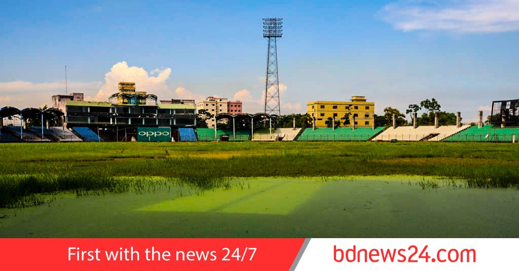Industrial wastes, hyacinths cover stadium