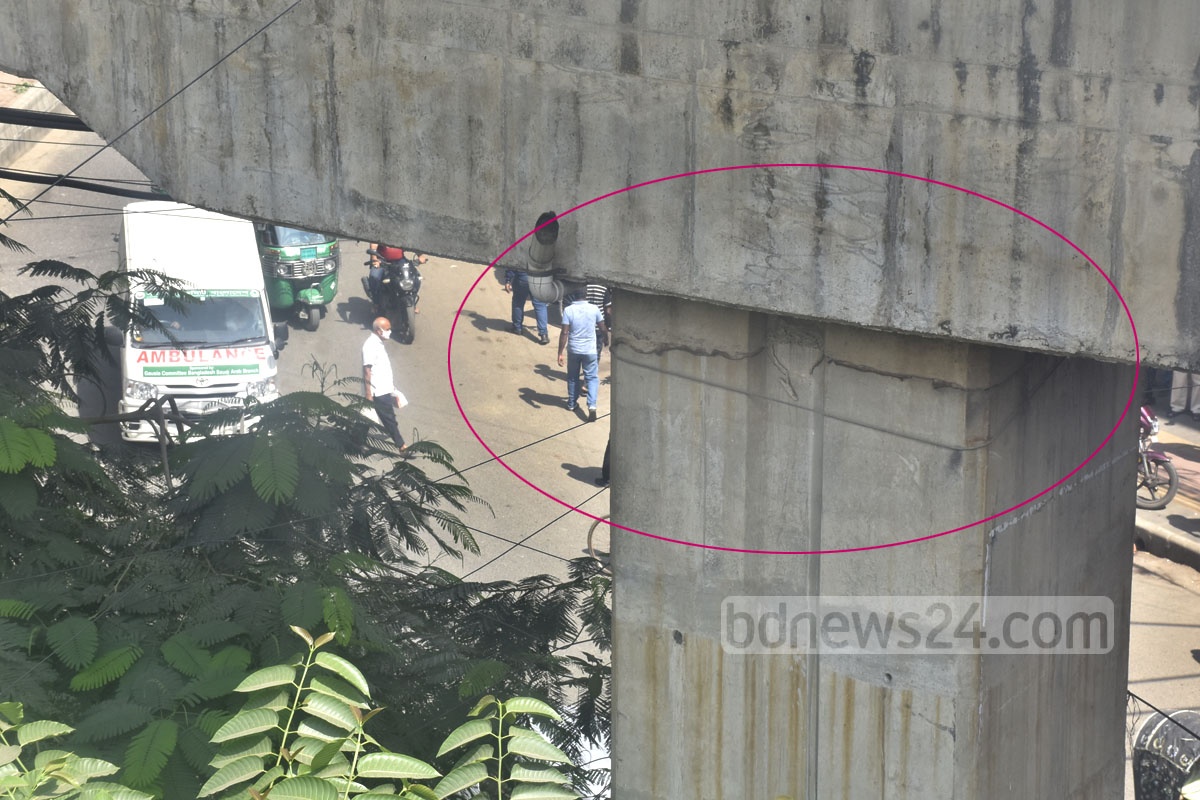 Crack appears in a pillar of Chattogram flyover. Are heavy vehicles to ...