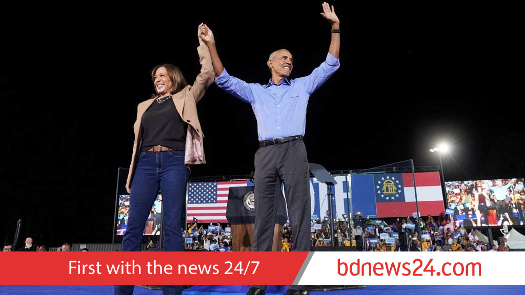 Harris and Obama push early voting in tight race