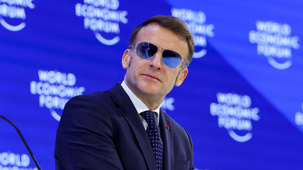 Trump mocks Macron's sunglasses in Davos speech